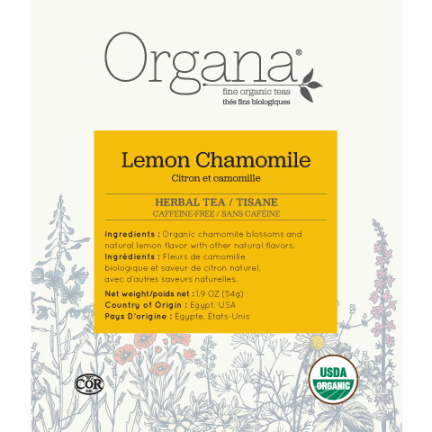 Organa Chamomile Lemon Tea Pod 1/18ct – Americraft Coffee and Tea Company