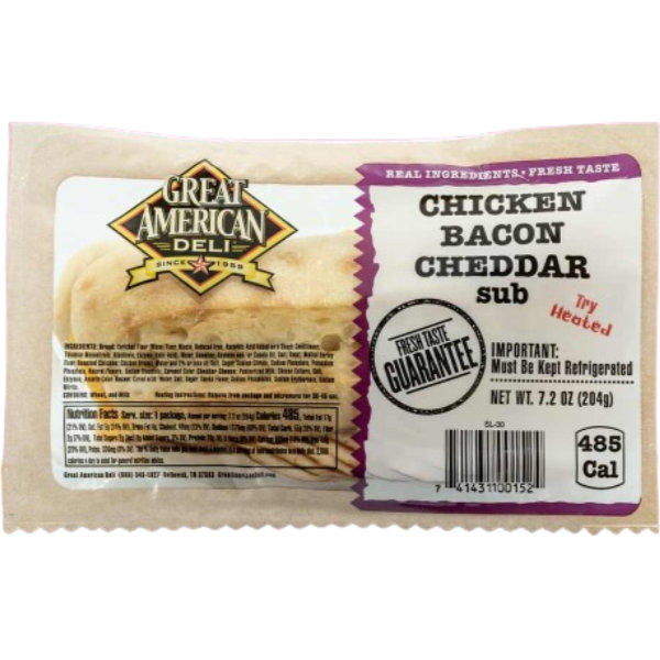 GAD Fresh Craft Chicken Bacon Sub 8.5oz Each – Five Star Breaktime ...